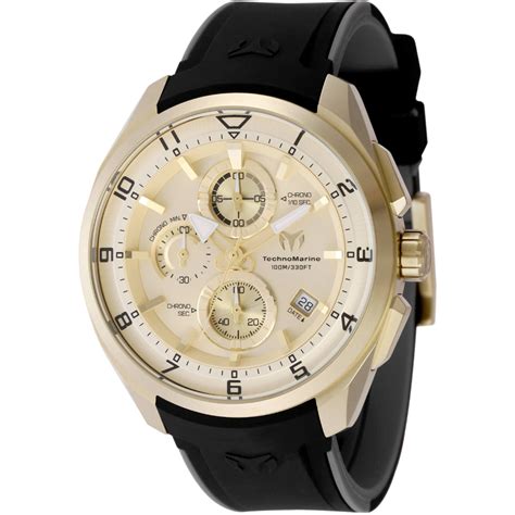 Technomarine Ocean Chronograph Quartz Gold Dial Mens Watch Tm 318132