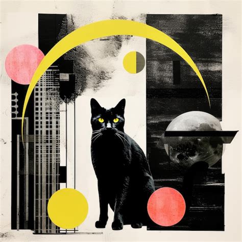 Premium Photo Illustration Of A Cat Collage Abstract