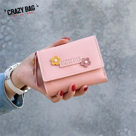 Crazy Bag Fashion Cute Id Card Cover Wallet Women Wallet Flower