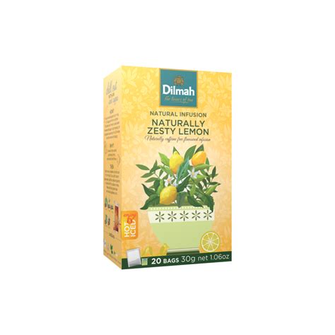 Naturally Zesty Lemon 20 Tea Bags Dilmah Singapore