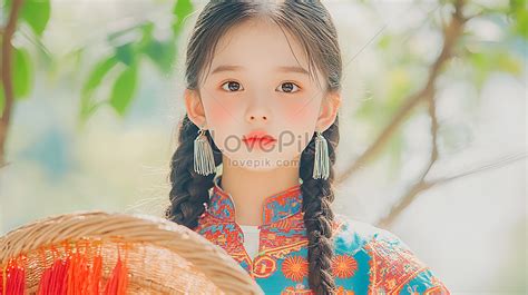 Lisu Girl Wearing Traditional Clothing Hd ภาพถ่ายgirl Cute Beauty