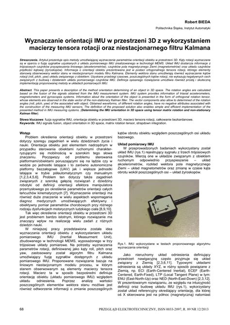 PDF Determining The IMU Orientation In D Space Using Tensor Matrix Rotation And Non