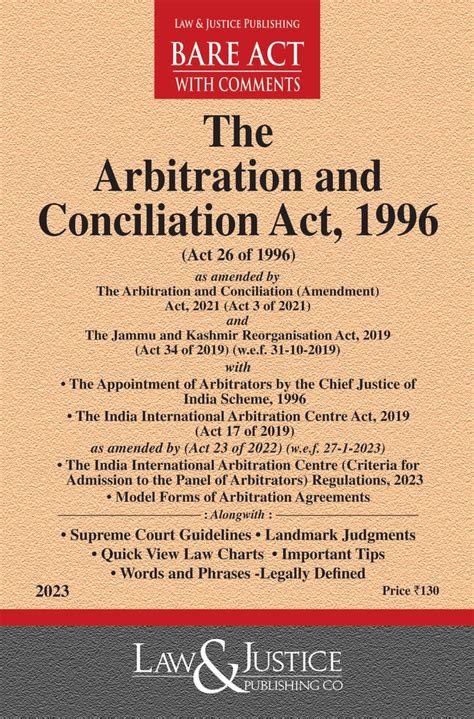 Arbitration And Conciliation Act 1996 As Amended By Act 3 Of 2021