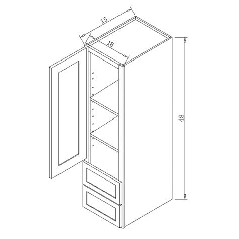 Wd184815 Wall Drawer Cabinet Ivory Glaze Kitchen