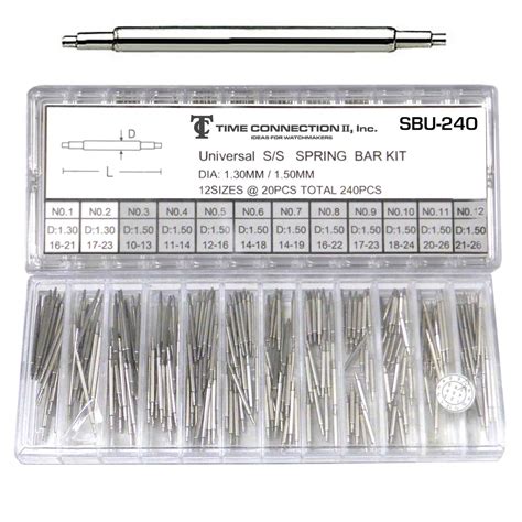 240 Stainless Steel Universal Spring Bar Assortment 13 And 15mm