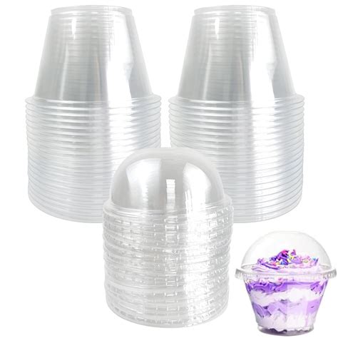 100 Pack Disposable Clear Plastic Cups Ice Cream Cups With