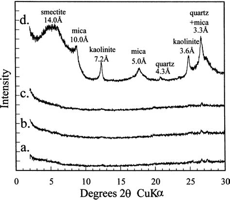 X Ray Diffraction Patterns Of Oriented Mg 25c Treated Clay Fractions