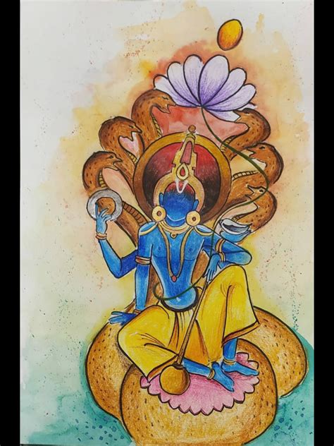 Lord Vishnu Lord Vishnu Drawing Images Surya God Drawing Easy Dev