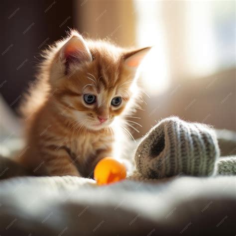 Premium Photo Cuteness Overload Adorable Cat Engages In Playful Antics