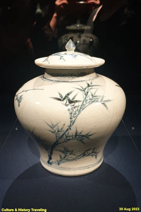 백자 청화매조죽문 유개항아리국보 백자 매화 새 대나무무늬 항아리 Culture And Hitstory Traveling