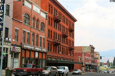 View Along East Broadway Including Thornton Hotel Buildings Butte Mt