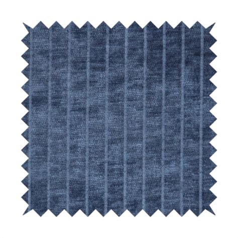 Kendal Soft Plain Chenille Stripe In Navy Blue Colour Upholstery Fabri