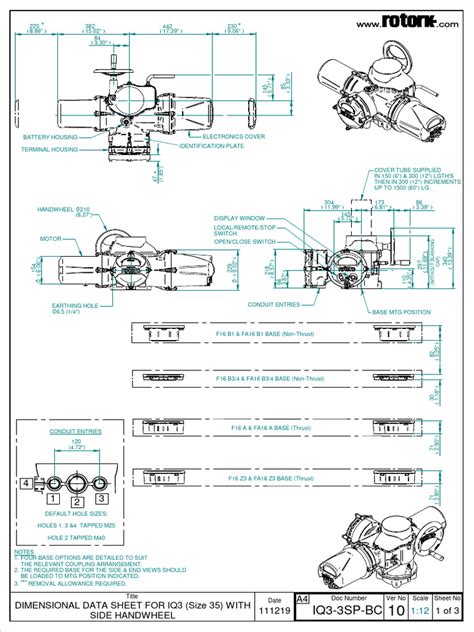 Iq3 3sp Bc A4 1 Of 3 Dimensional Data Sheet For Iq3 Size 35 With