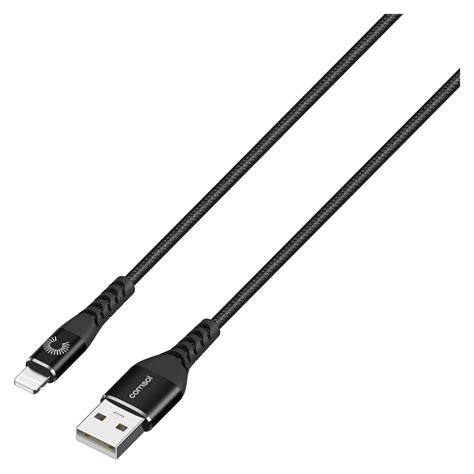 Comsol 3m Usb A To Lightning Cable Reinforced With Aramid Fibre Black