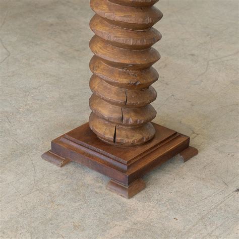 Tall French Twisted Wood Pedestal Table For Sale At 1stdibs