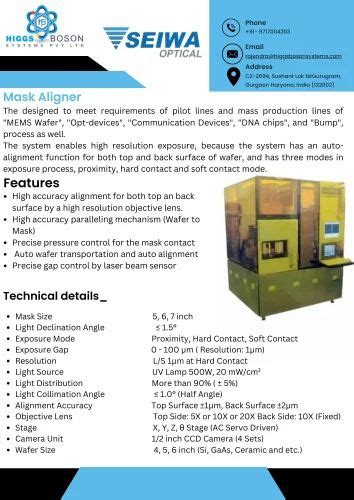 Mask Aligner System At Best Price In Gurugram By Higgs Boson Systems