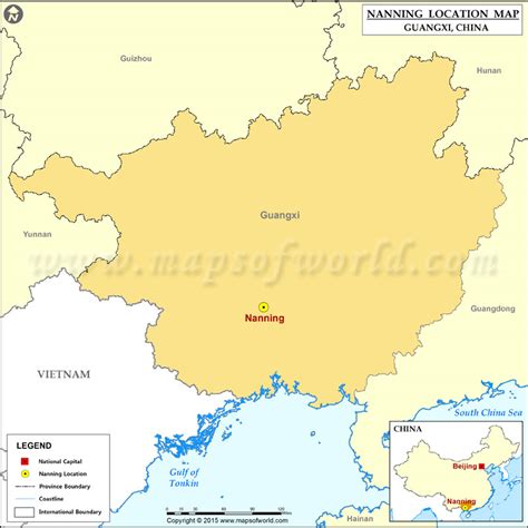 Where Is Nanning Located Location Of Nanning In China Map