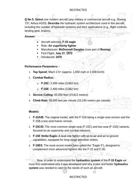 Hydraulics System Assignment Pdf Aircraft Flight Control System