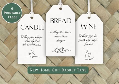 Housewarming Blessing Tags New Home Salt Wine Bread T Tags