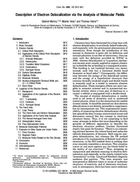 Pdf Description Of Electron Delocalization Via The Analysis Of