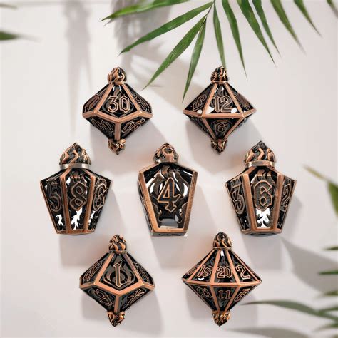 Emberclad Brewmasters Bottle Hollow Metal Dnd Dice Set Unusual Dice S Dnd Dice Dandd Dice For