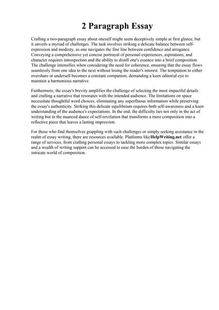 2 Paragraph Essay Pdf