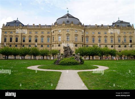 The Wuerzburg Residence With The Court Gardens And Residence Square
