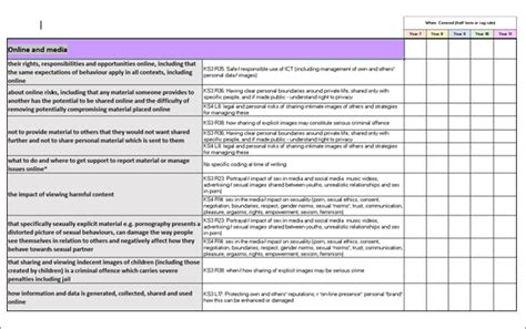 Pshe Curriculum Overview Teaching Resources