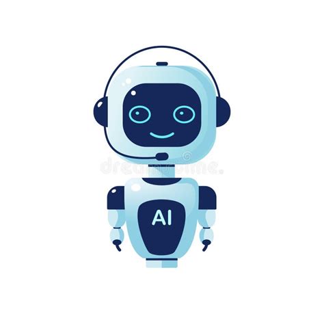 Cute Cartoon Robot Character Vector Illustration In A Flat Style Stock Vector Illustration Of