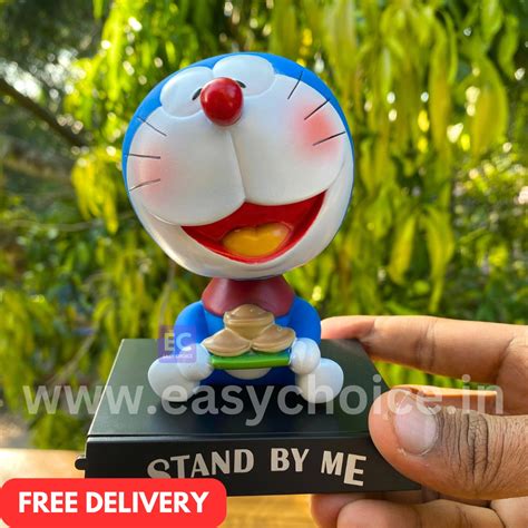 Premium High Detailed Smiling Doraemon With Dorayaki Cakes Bobblehead