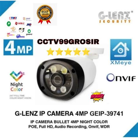 Glenz Ip Cam กล้องวงจรปิด 4mp Outdoor Geip 39741 เสียงเทคนิคกลางคืน