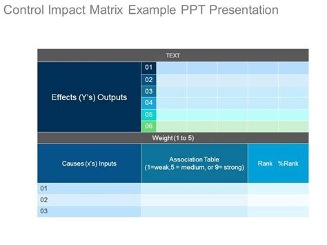 Control Impact Matrix Example Ppt Presentation Powerpoint Templates