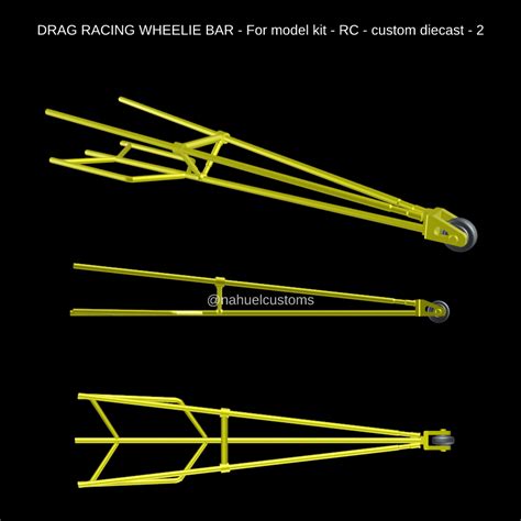 Stl File Drag Racing Wheelie Bar For Model Kit Rc Custom Diecast