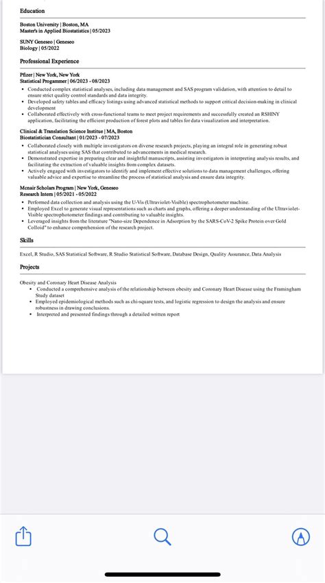 Biostatsdata Analyststats Programmer Resume Rresumes