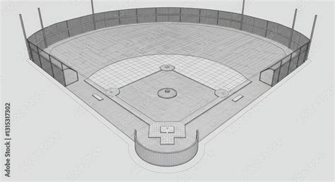 Baseball Field Design Blueprint Overhead Blueprint View Of A Baseball