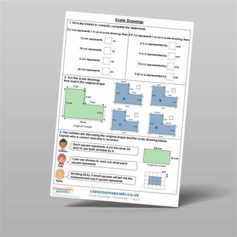 Year 6 Scale Drawing Homework Resource Classroom Secrets