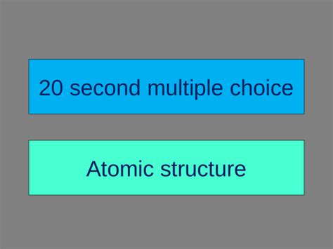 Atomic Structure Ocr As Chemistry Teaching Resources