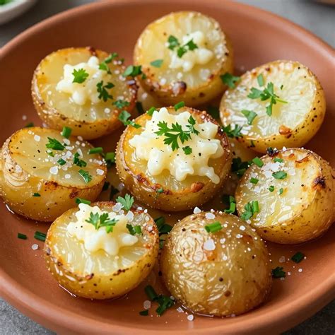 Crispy Smashed Potatoes With Garlic Herb Butter Quickdinnermom