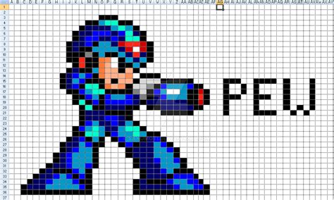 Excel Art Megaman X By Sakumoti On Deviantart