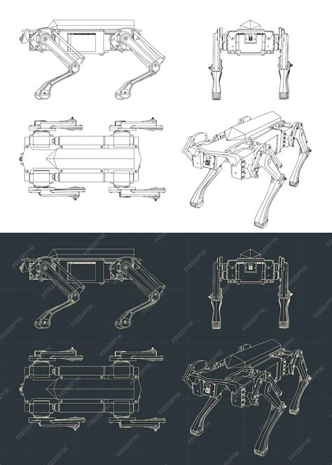 Premium Vector Quadruped Robot Blueprints