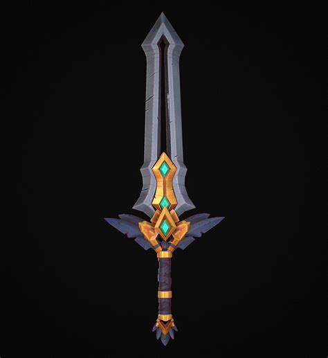 Stylized Sword Free Vr Ar Low Poly 3d Model Cgtrader