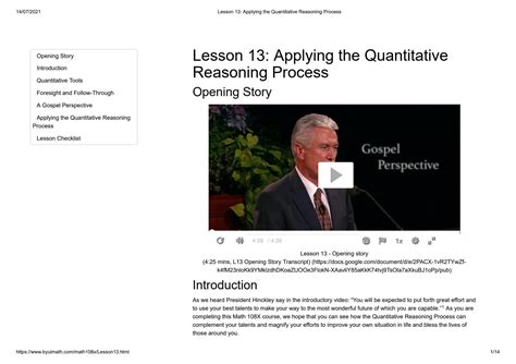 Solution Lesson 13 Applying The Quantitative Reasoning Process Studypool