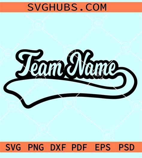 Custom Team Name Frame Svg Basketball Svg Team Name Svg