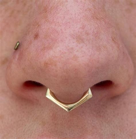 14k Gold Septum Ring Septum Jewelry Geometric Septum Ring 1816g