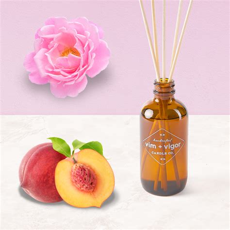 Peony Peaches Reed Diffuser Vim Vigor Candle Co