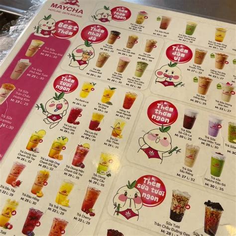 Menu At Trà Sữa Maycha Ho Chi Minh City 38 Trịnh Đình Trọng