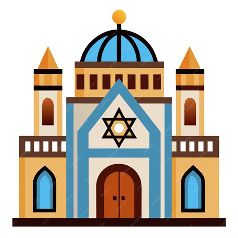 Unique Vector Design For Jewish Synagogue And White Background
