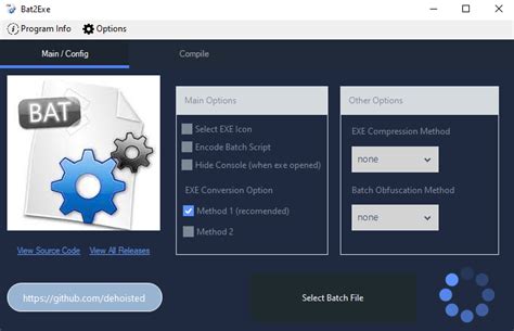 Github Dehoistedbat2exe Windows User Interface For Converting Your