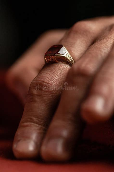 Red Ruby Ring On Male Hand Red Felt Pool Table Stock Image Image Of Crystal Beautiful 270895551