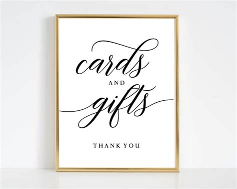 Cards And Ts Thank You Printable Sign Instant Download For